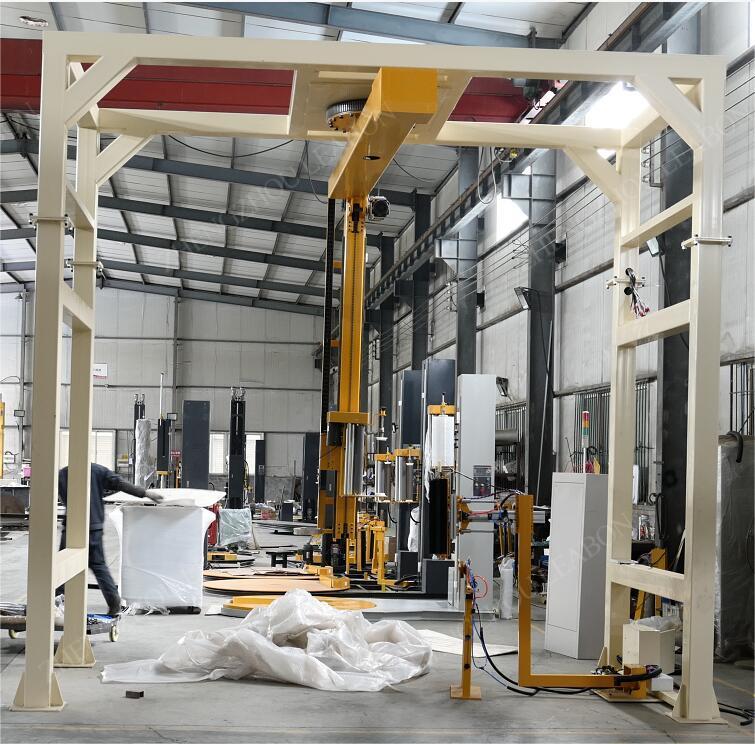 PLC Control Rocker Arm Film Stretch Wrapping Machine For Building ...